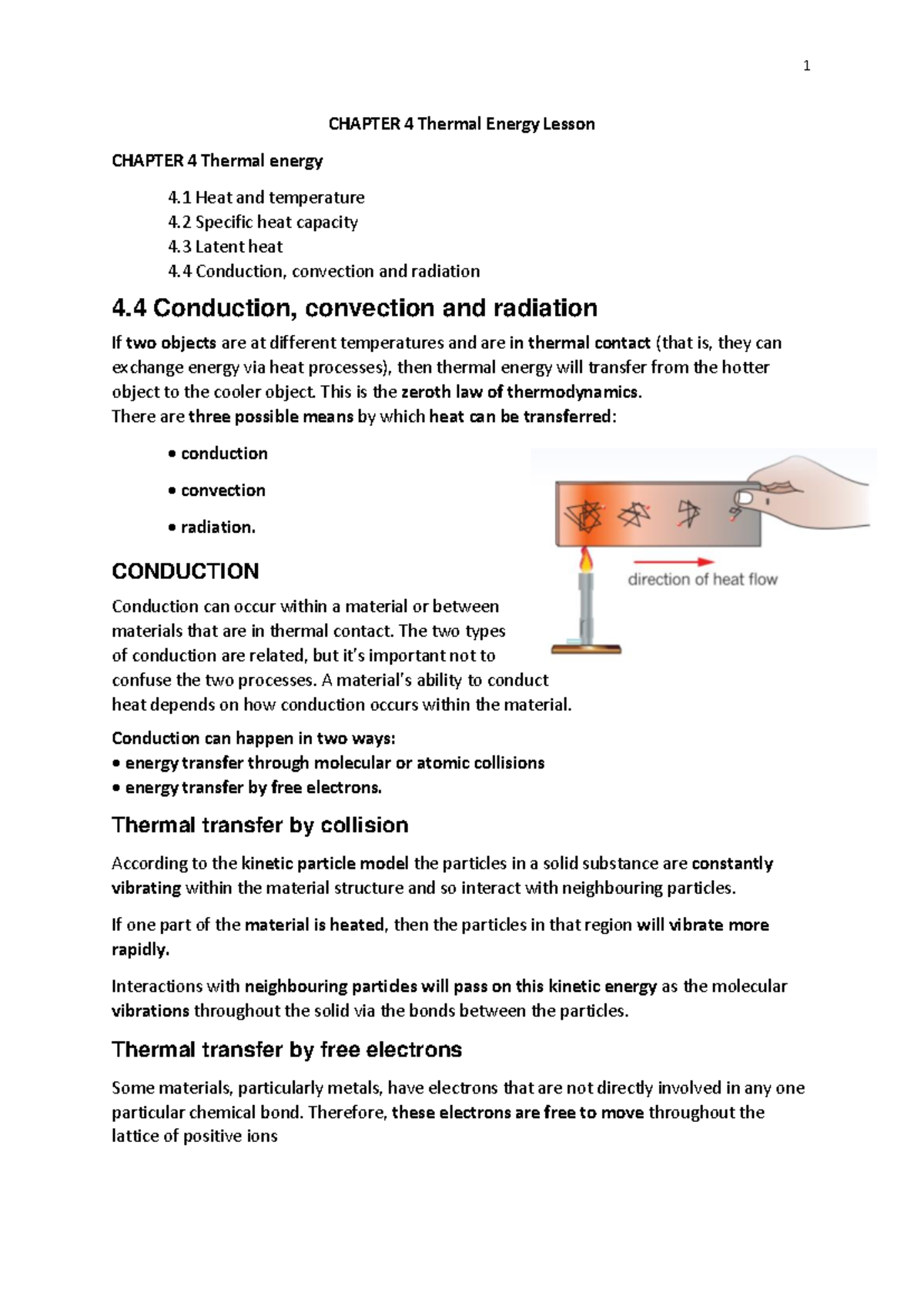 Chapter 4 Thermal energy Seqta Lessons-4 - CHAPTER 4 Thermal Energy ...