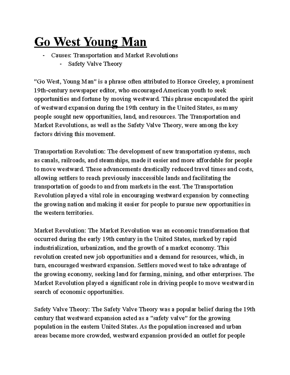 1 Go West Young Man influence in the world key questions - Go West ...