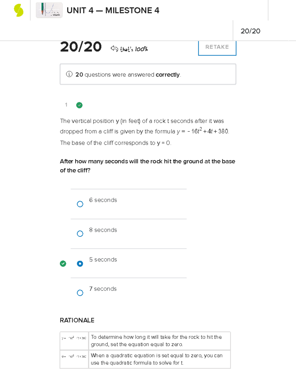 Sophia College Algebra Unit 4 Milestone 4 Study Guide 2024 - Studocu