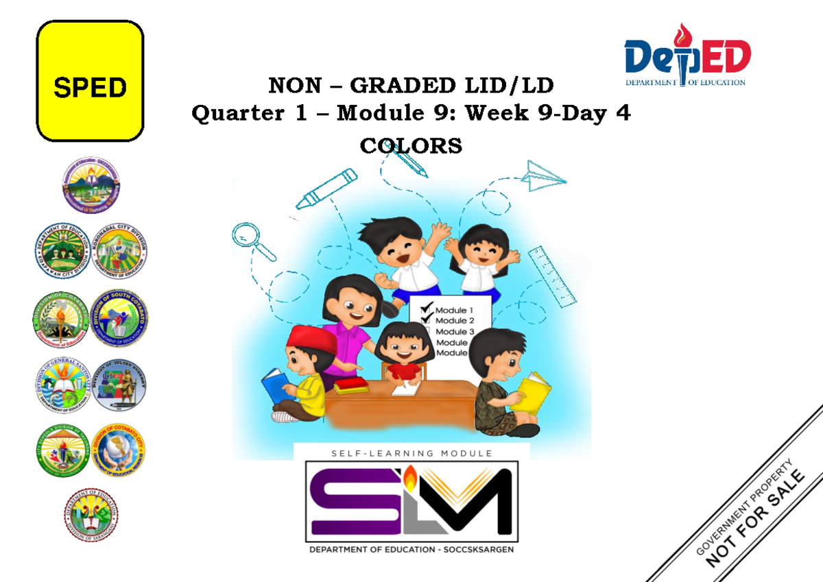 SPED NON GRADED Quarter 1 Module 9: Week 4 Colors & Numeracy Activities ...