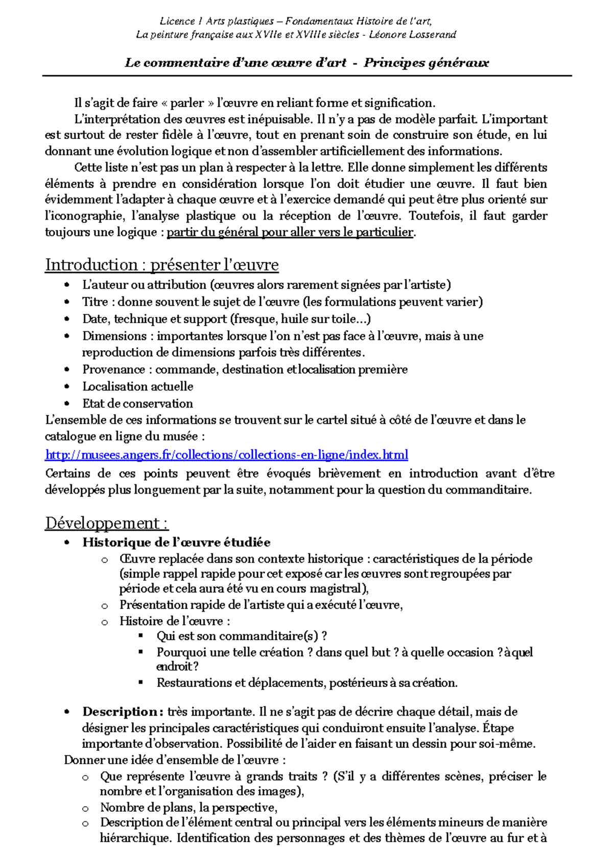 Methodologie commentaire de peinture - Licence 1 Arts plastiques ...