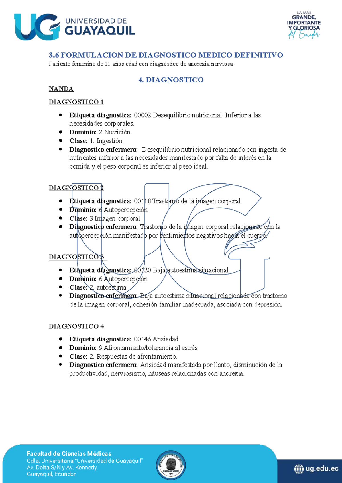 CASO CLÍNICO: Diagnóstico y Plan de Tratamiento en Anorexia Nerviosa ...