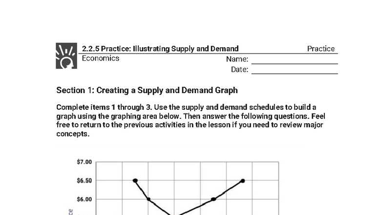 2.2.5 Practice: Supply and Demand Graphing Exercise - Studocu