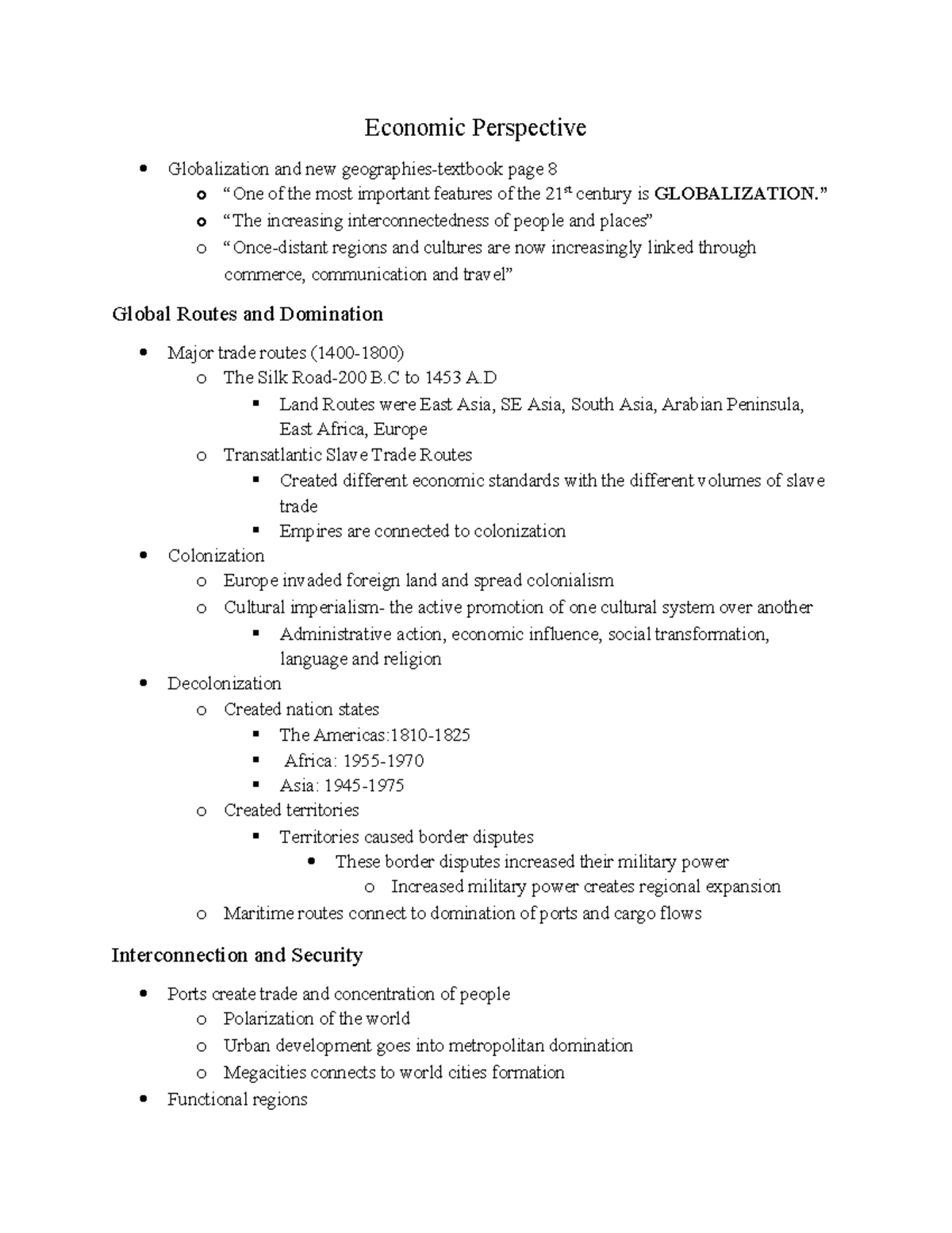Globalization and Geopolitical Changes: Economic Perspectives (Course ...