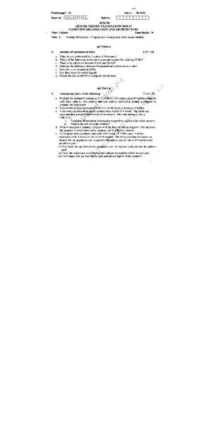 Computer Organization Architecture (COA) - Quantum Concepts and Structures - Studocu