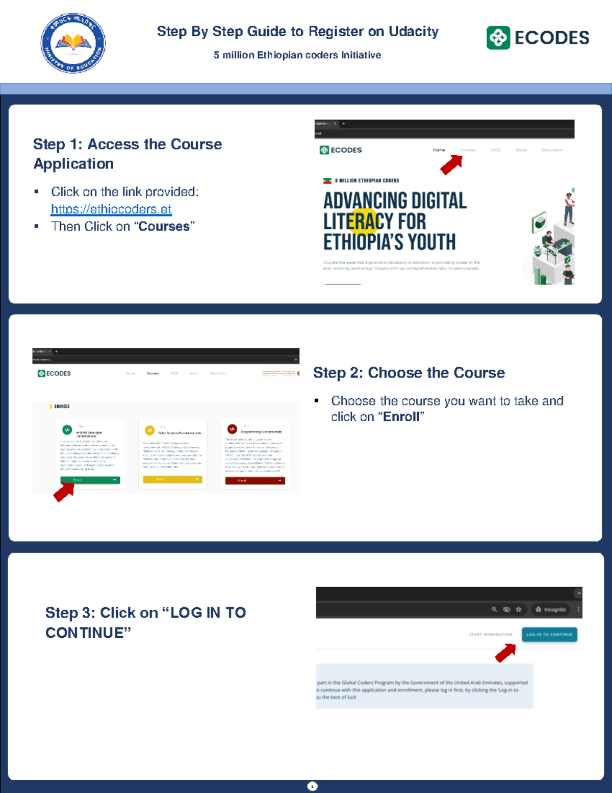 Ethiopian Coders: Step-by-Step Enrollment Guide for Courses - Studocu