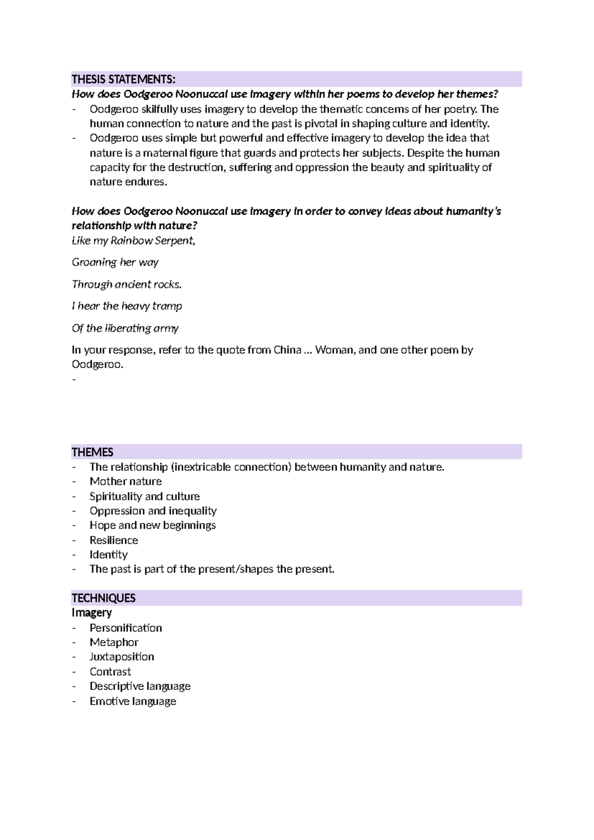 Analysis of Oodgeroo Noonuccal's Poems: Imagery & Themes 65447 F2253BE0 ...