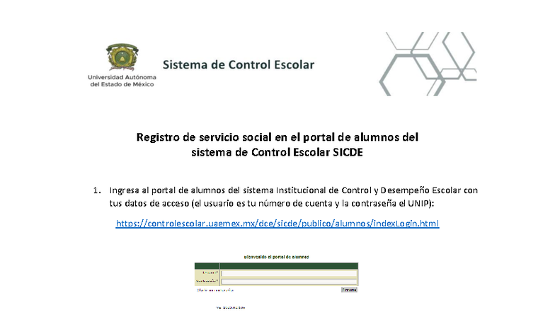 Manual de Registro de Servicio Social - SICDE 1 - Studocu