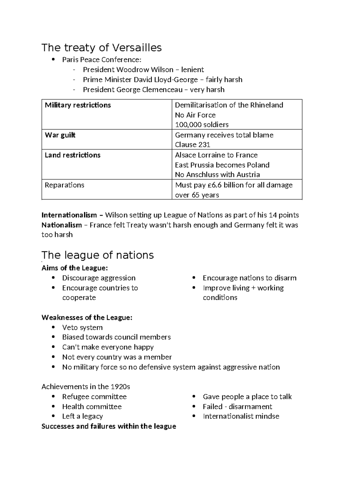 The Treaty of Versailles and the League of Nations: A Critical Analysis ...