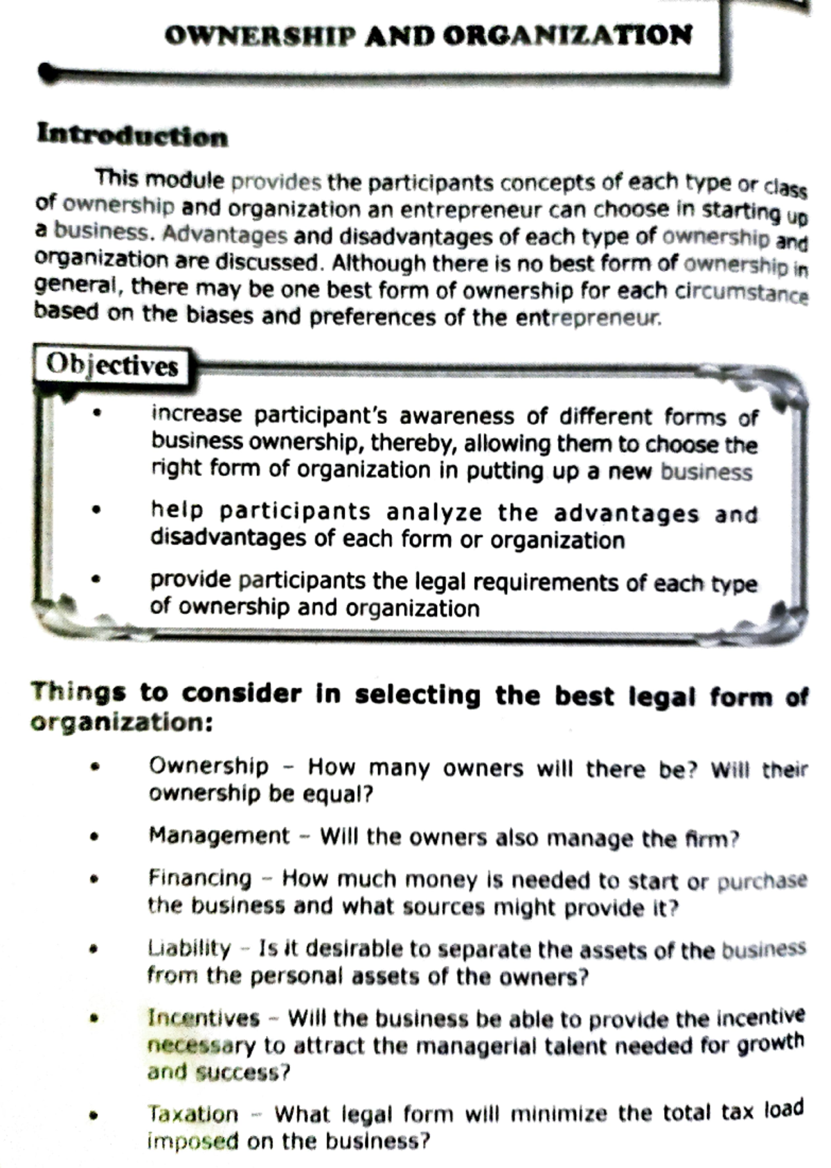622037527 Ownership and Organization - owNERSHIP AND ORGANIZATION ...