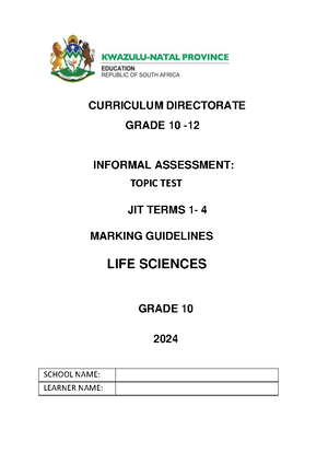 1. The Chemistry of Life booklet grade 10 - The Chemistry of Life Grade ...