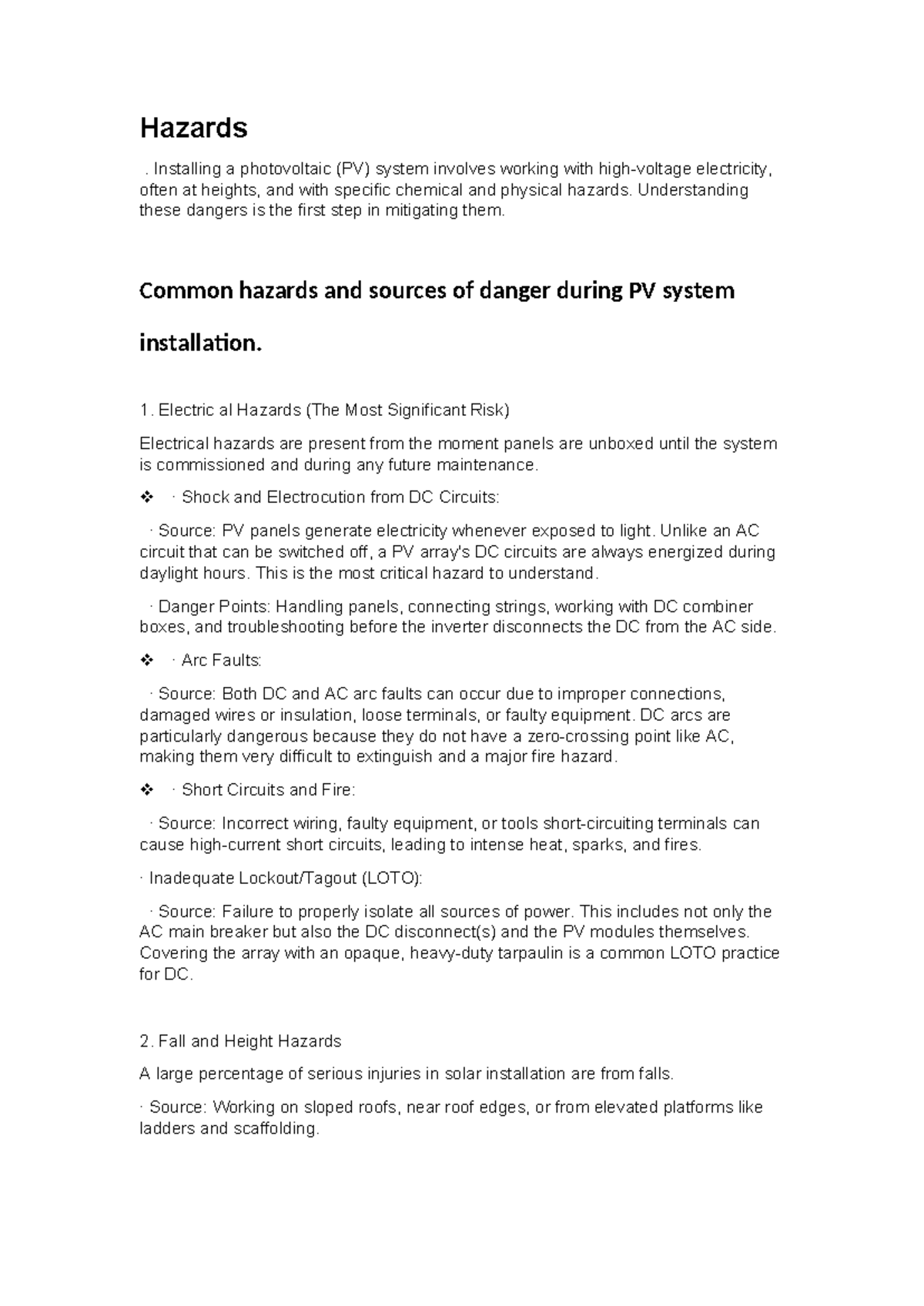 Hazards in PV System Installation: Safety Risks and Mitigation ...