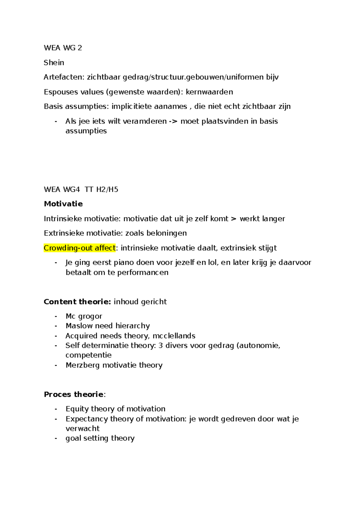 WEA WG 2 - Notes on Work Group Experience and Motivation Theories ...