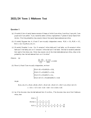 Tutorial Solution 2 - STAT2001 Tutorial 2 Solution Sep. 25th/26th/27th ...