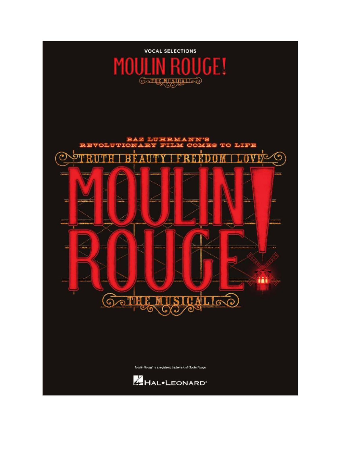 Vocal Selections: Moulin Rouge! The Musical (HAL 9) - Sheet Music - Studocu