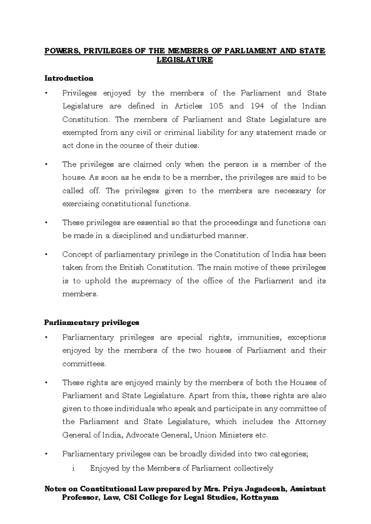 Powers and Privileges of Parliament Members: Constitutional Insights ...
