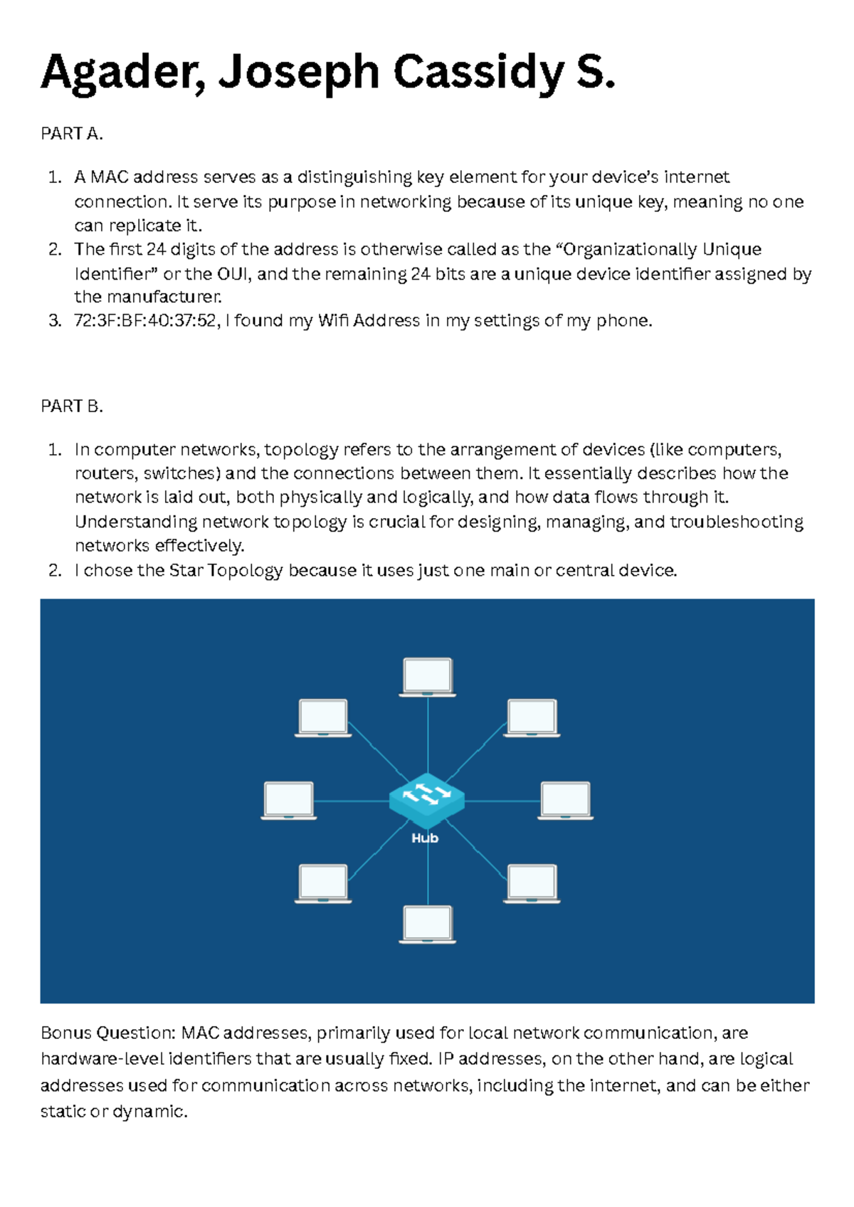 CS101: Understanding MAC Addresses and Network Topology - Studocu