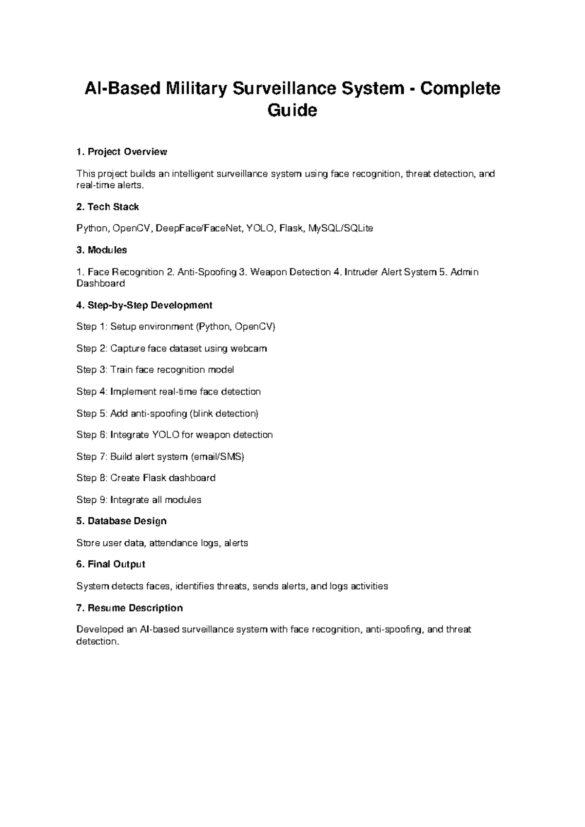 AI Surveillance Project Guide: Face Recognition & Threat Detection ...