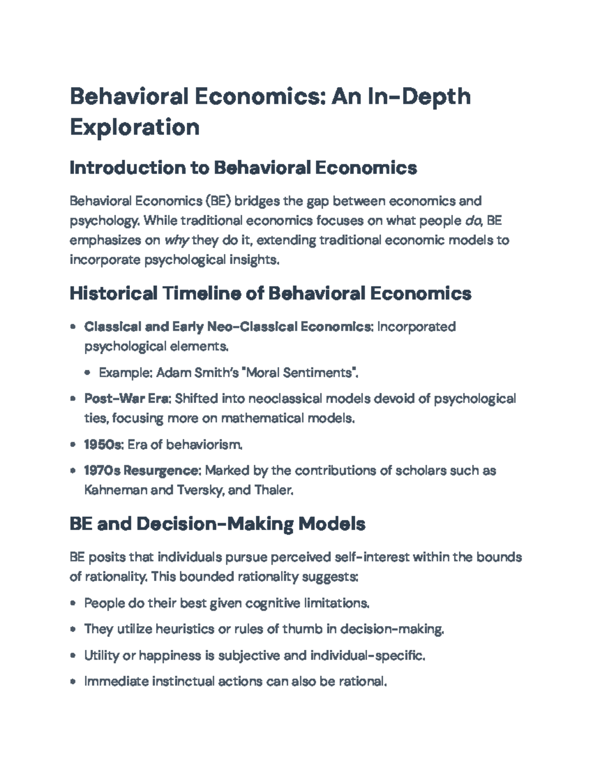 Behavioral Economics: Insights on Decision-Making and Behavior ...