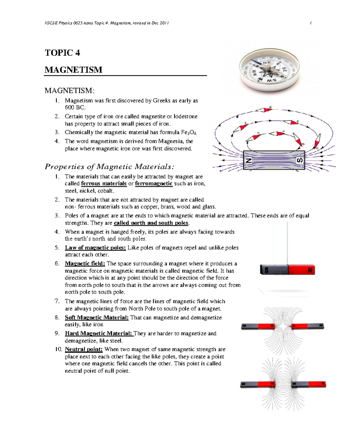 Topic 4 Magnetism - it is more effective when using - IGCSE Physics ...