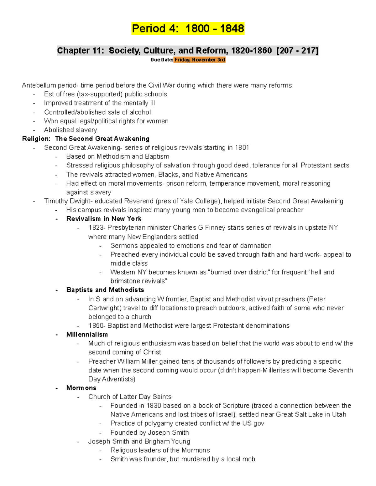 Amsco Note Taking Guide: Society, Culture, and Reform (Ch. 11) - Studocu