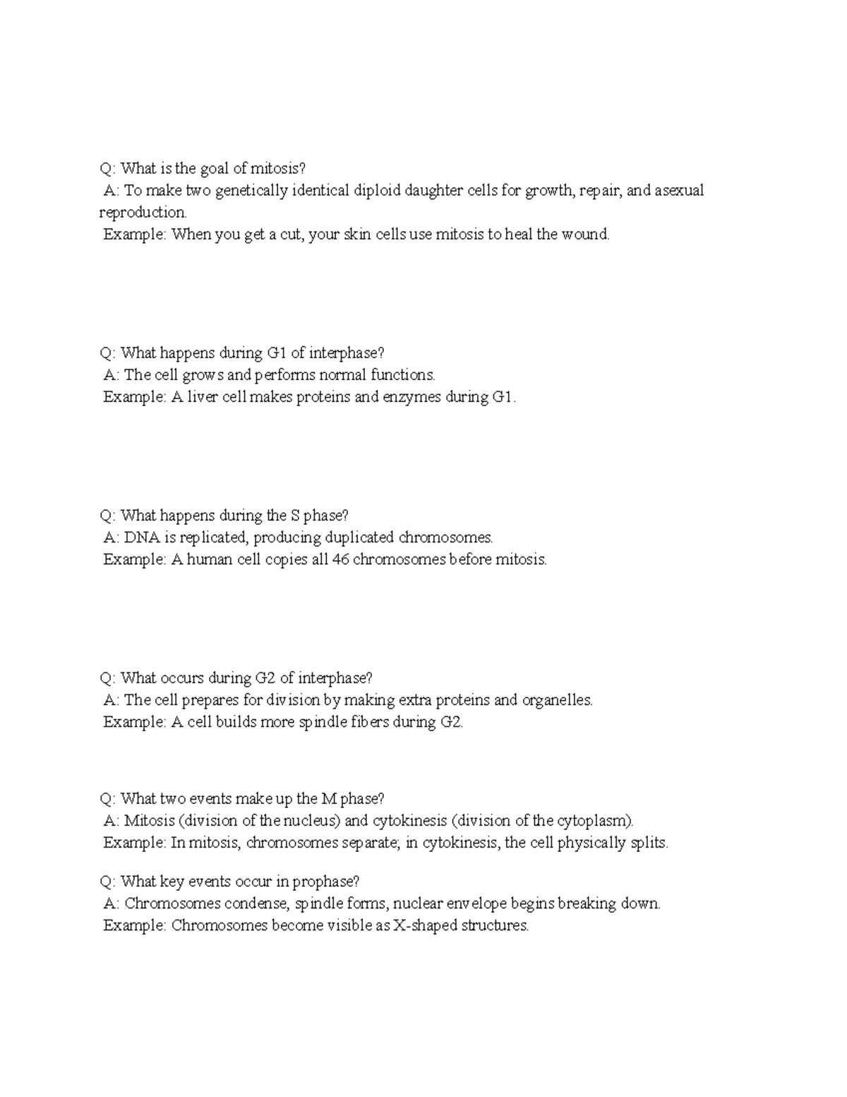 Biology Lecture Notes: Mitosis and Meiosis Overview - Studocu