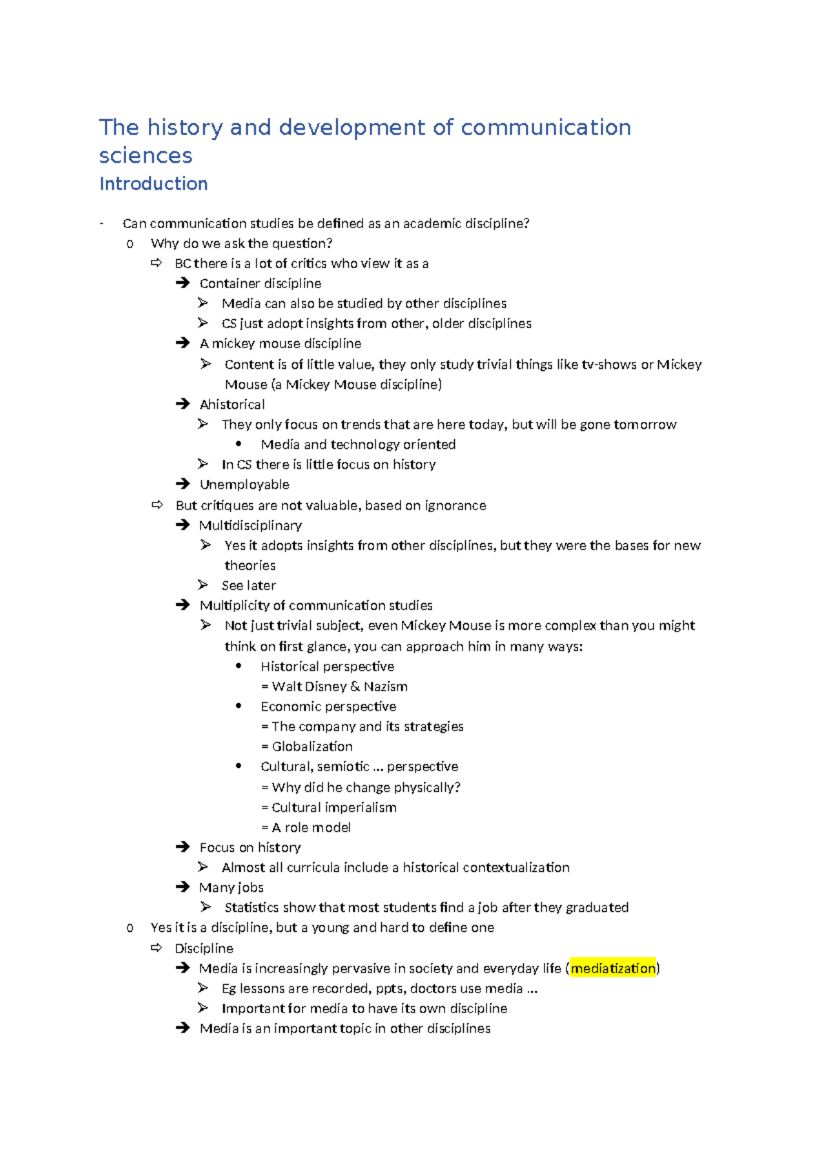 Introduction to Communication Studies (CS101): History and Development ...