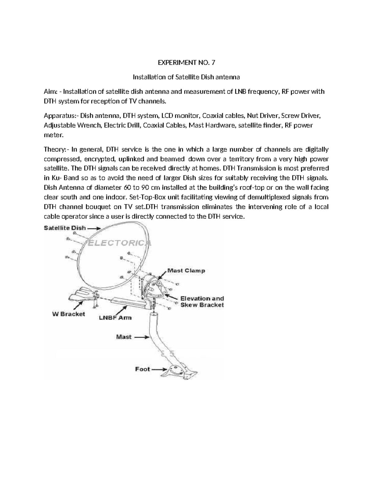 Installation Guide for DTH System - EXPERIMENT NO. 7 - Studocu