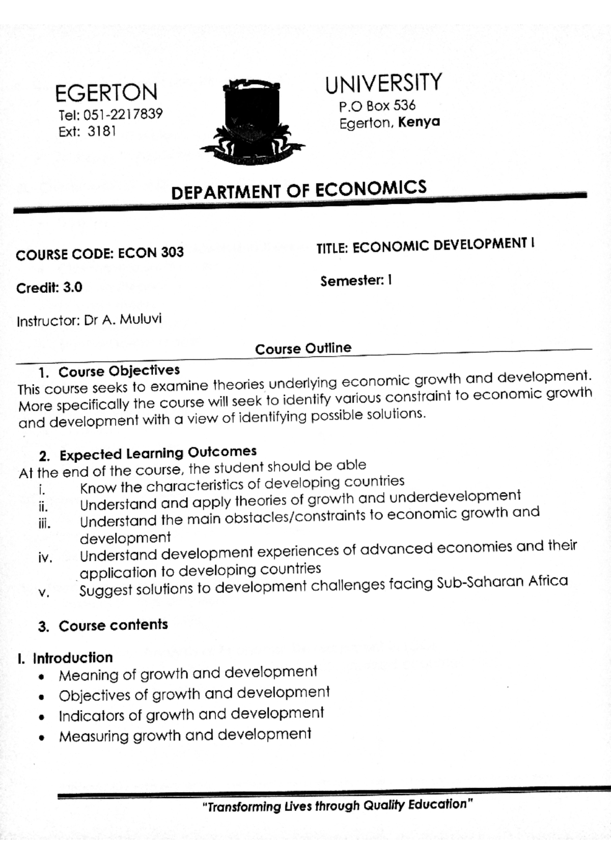 ECON 303 Course Outline - Intermediate microeconomics - Studocu