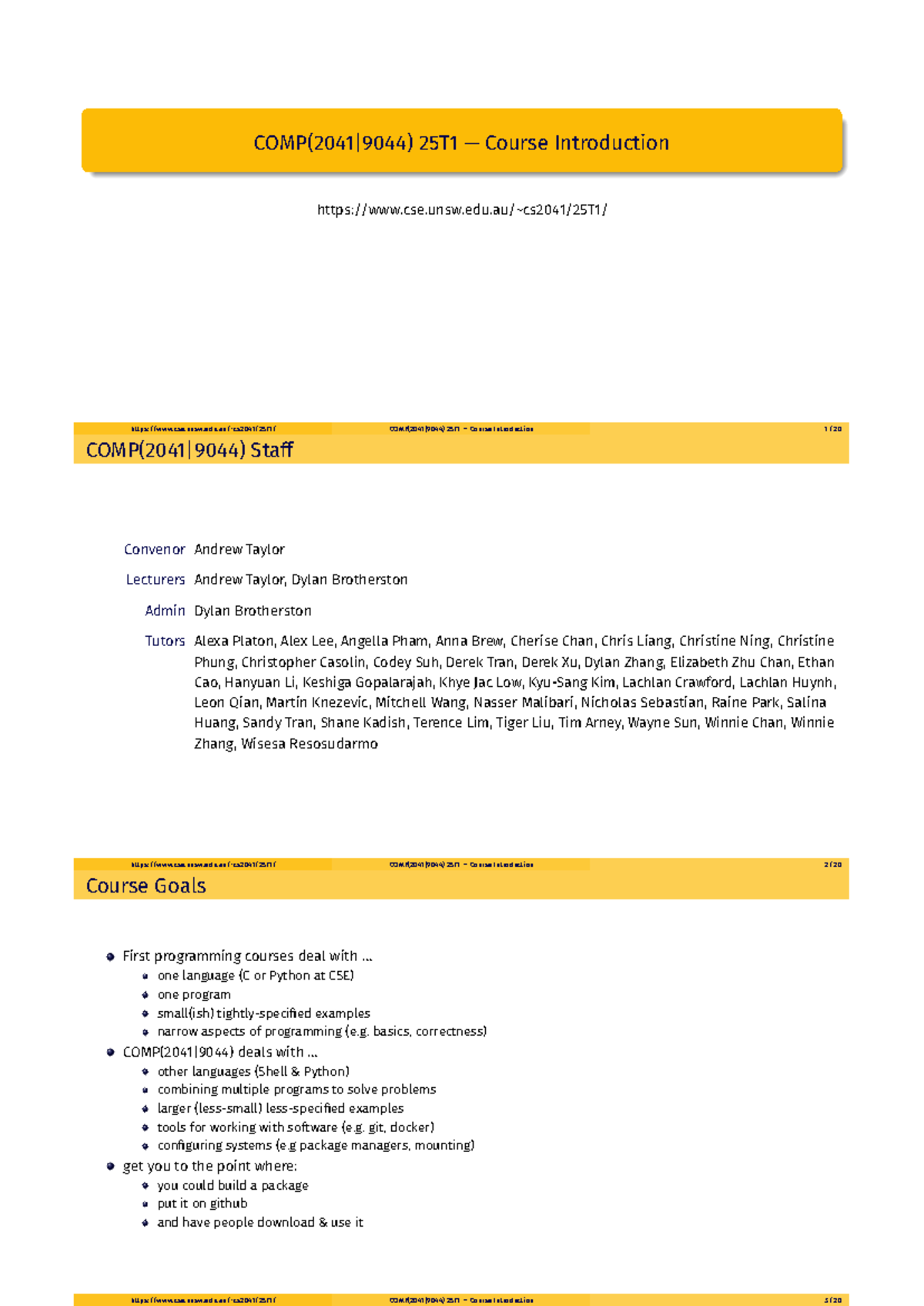 25T1 Course Introduction: Key Information and Guidelines - Studocu