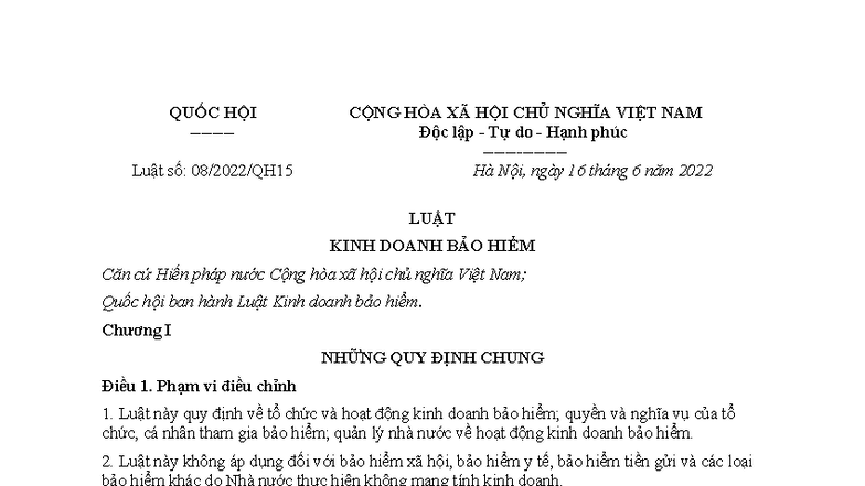 Luật Kinh Doanh Bảo Hiểm (KDBH) - Tài Liệu Hướng Dẫn Chi Tiết - Studocu