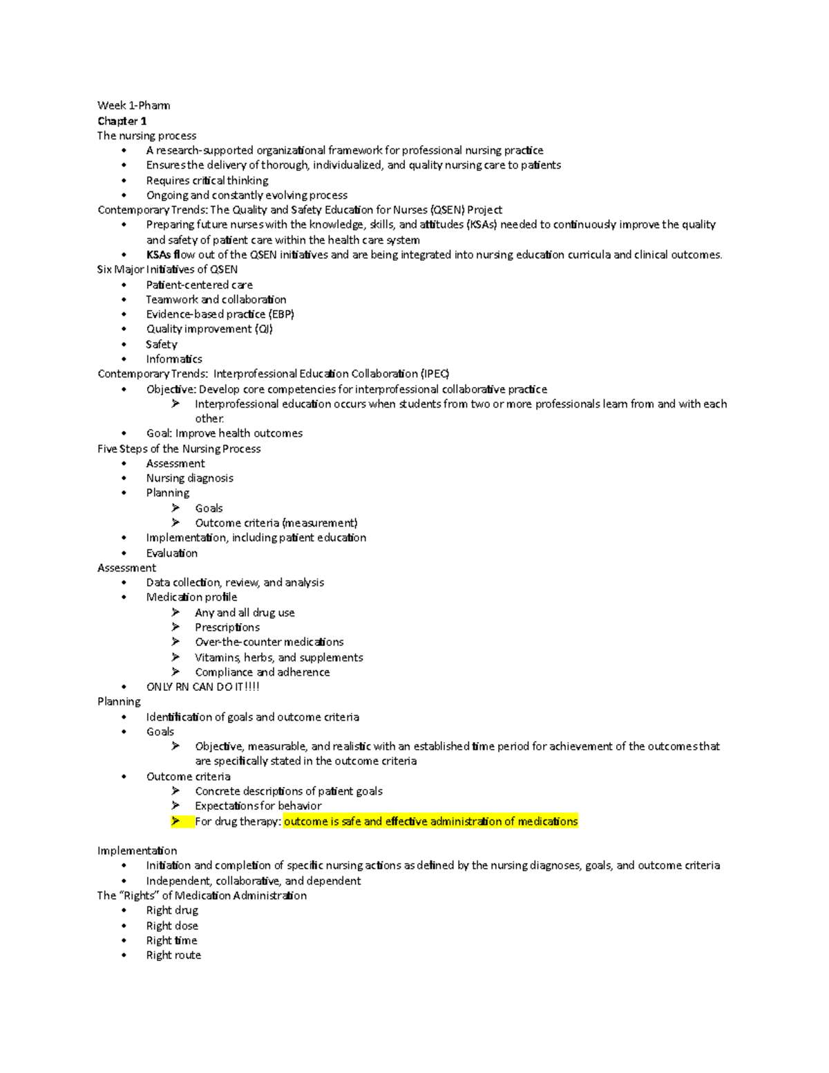 NR 293- Week 1 - study resource - Week 1-Pharm Chapter 1 The nursing ...