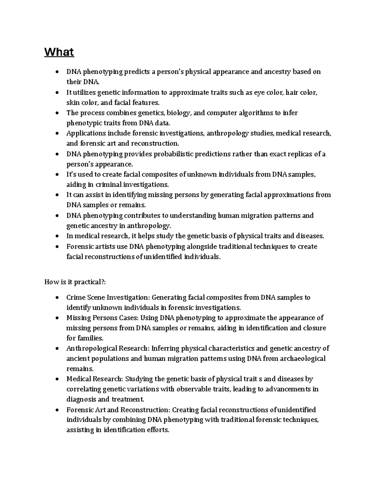 DNA Phenotyping: Predicting Appearance & Ancestry from DNA - Studocu