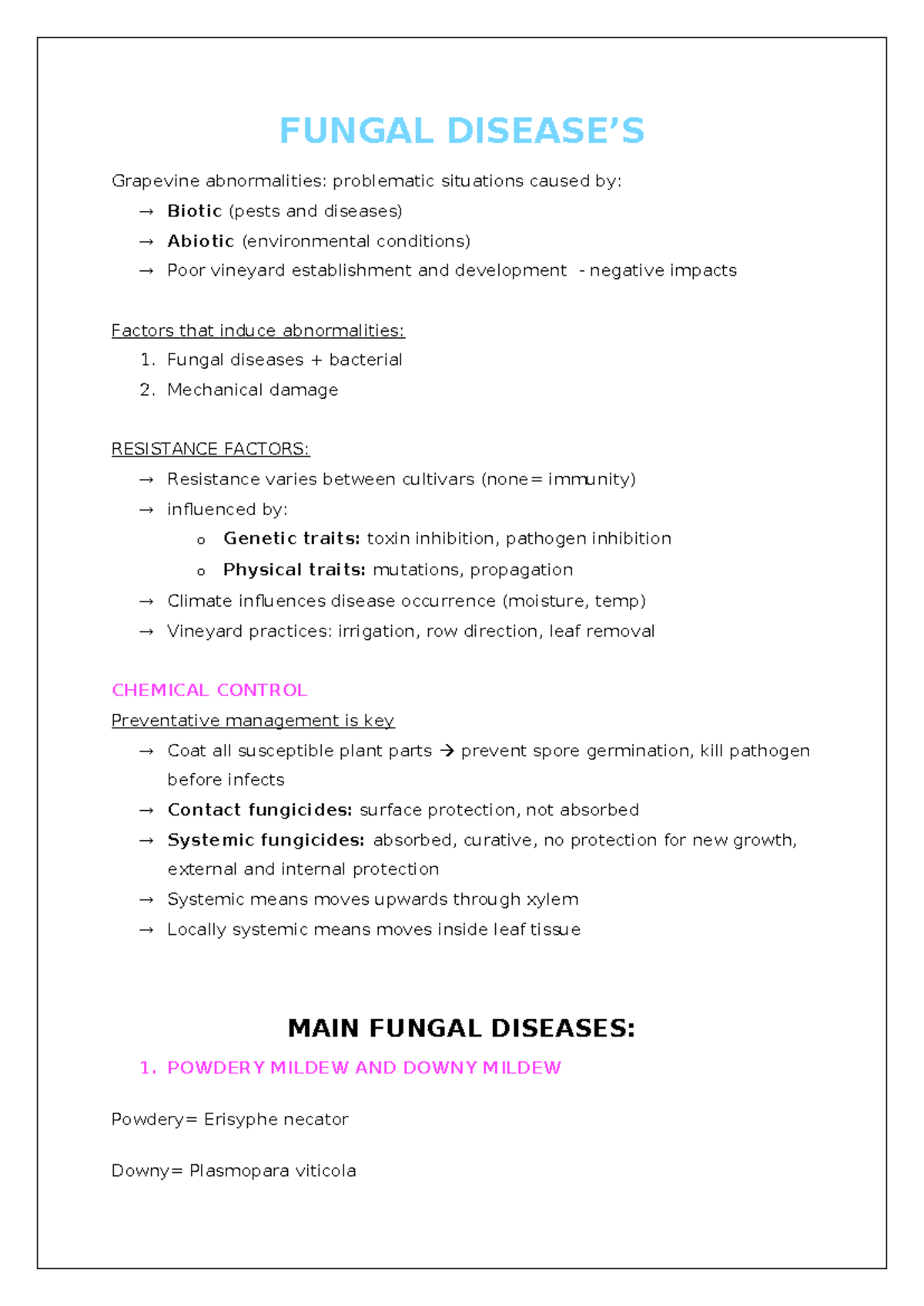 Grapevine Science 344: Fungal Abnormalities and Management Strategies ...