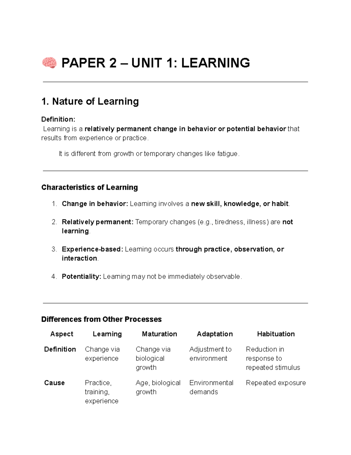 PAPER 2: LEARNING, MOTIVATION, AND EMOTION OVERVIEW - Studocu