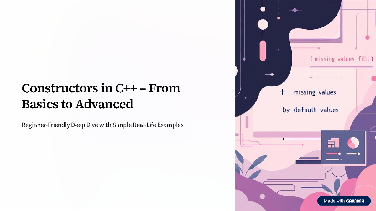 Constructors in C: From Basics to Advanced with Examples - Studocu