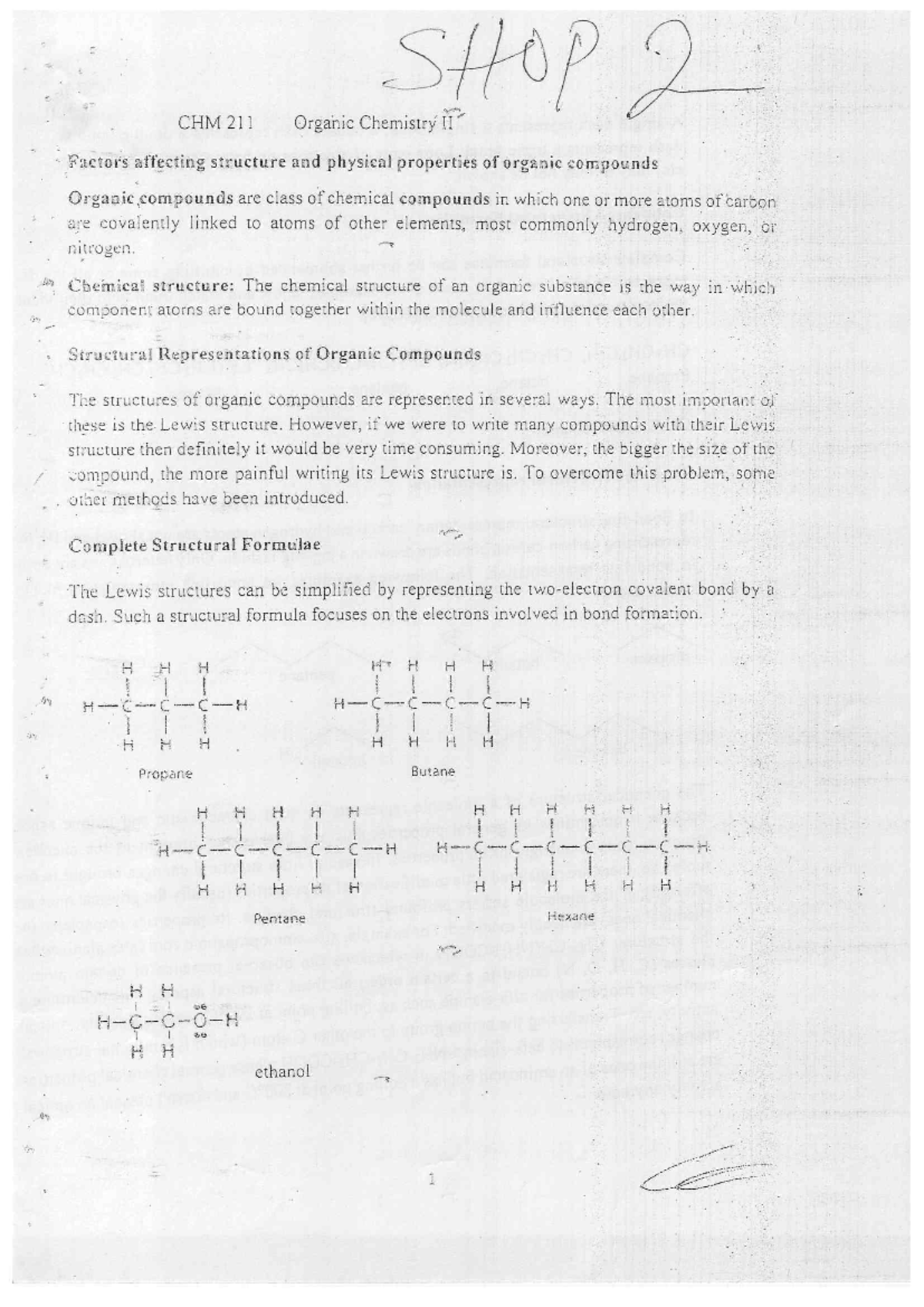 CHM 211 Final Exam Notes on Factors Affecting Organic Structure - Studocu