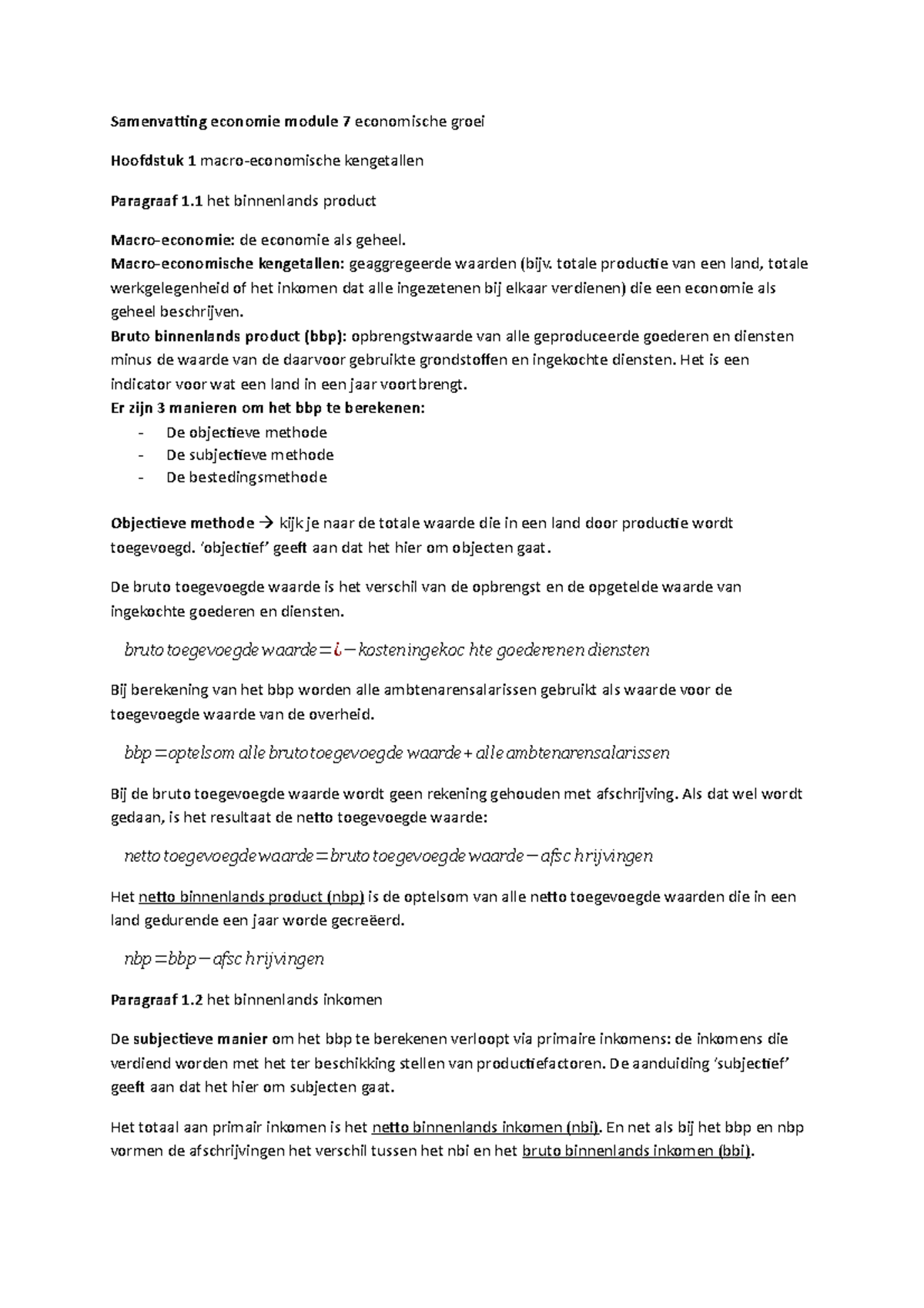 Samenvatting Economische Groei - Module 7: Macro-economie en Inkomensanalyse - Studeersnel