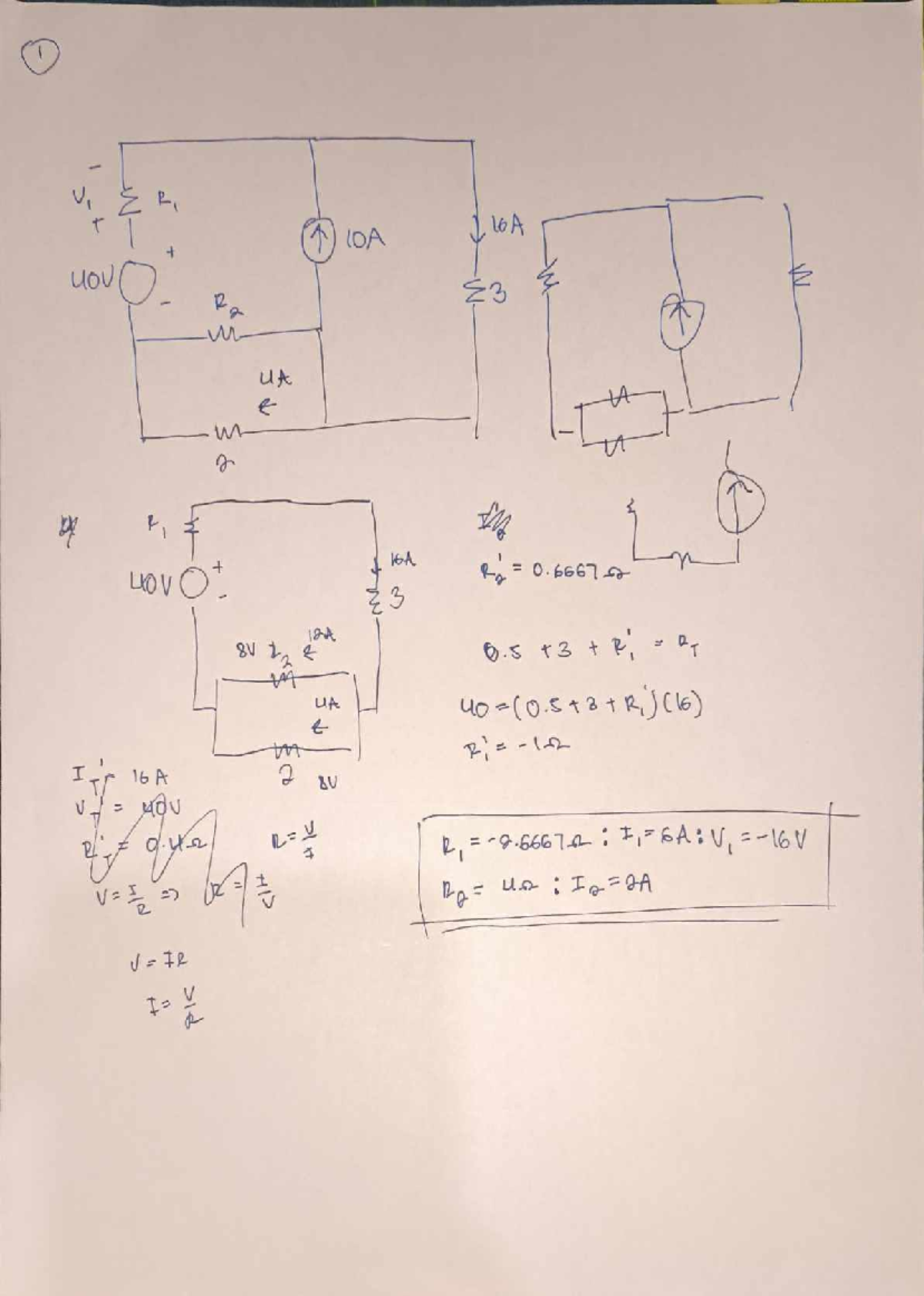 EE101-1 Course Work 3-4-2 - Electrical Engineer - 1 V1 R1 16A 10A you ...
