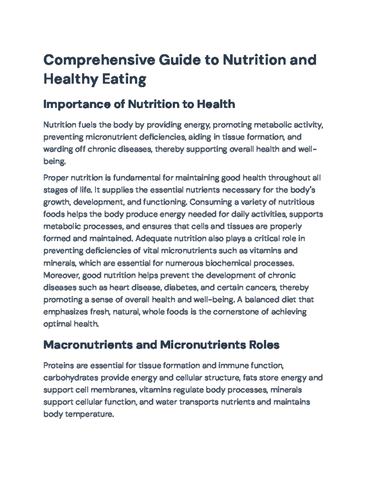 Nutrition Fundamentals: A Comprehensive Guide to Healthy Eating - Studocu
