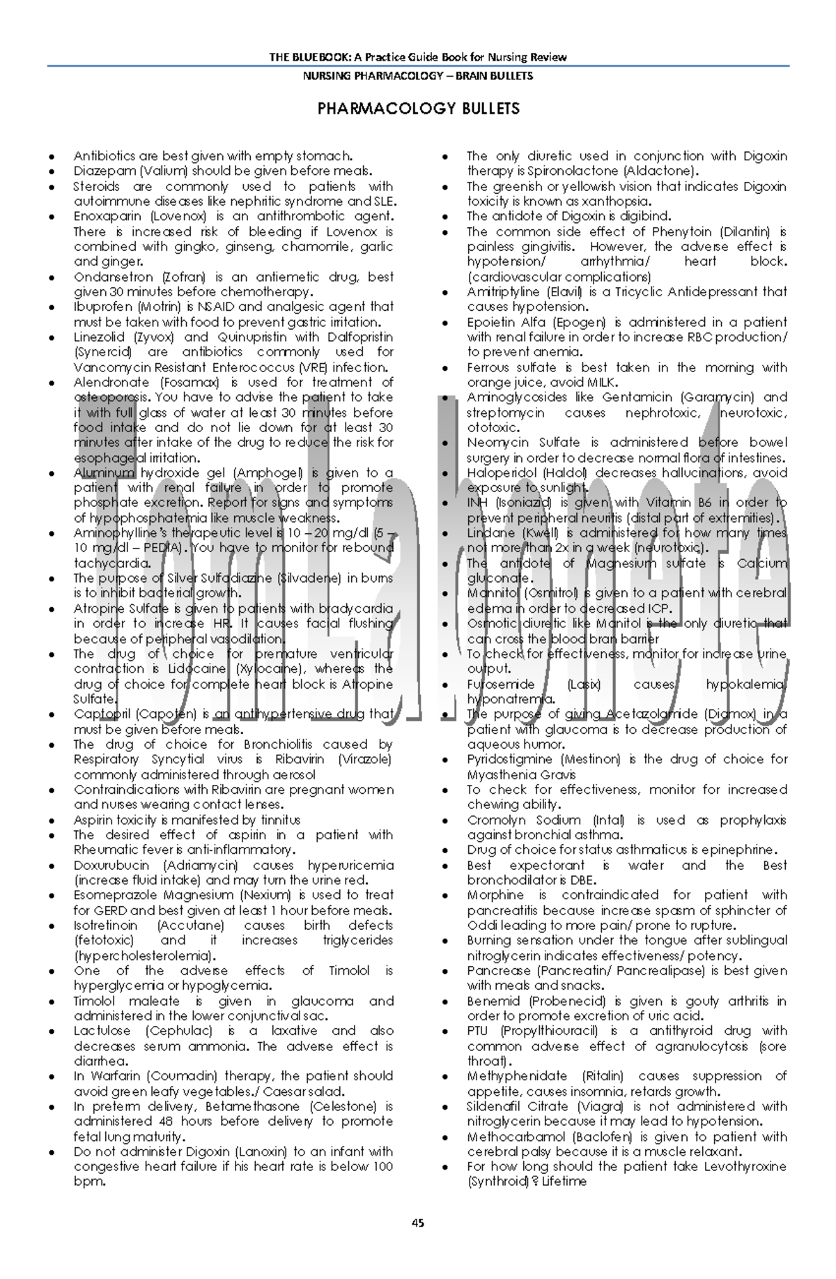 Pharma Tom - THE BLUEBOOK: A Practice Guide Book for Nursing Review ...