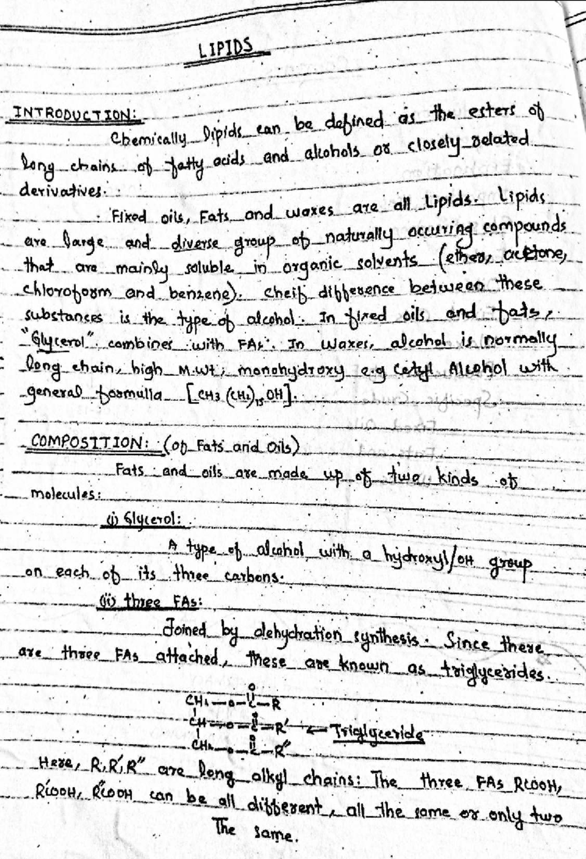 LIPIDS 101: Introduction to Structure, Composition, and Uses - Studocu