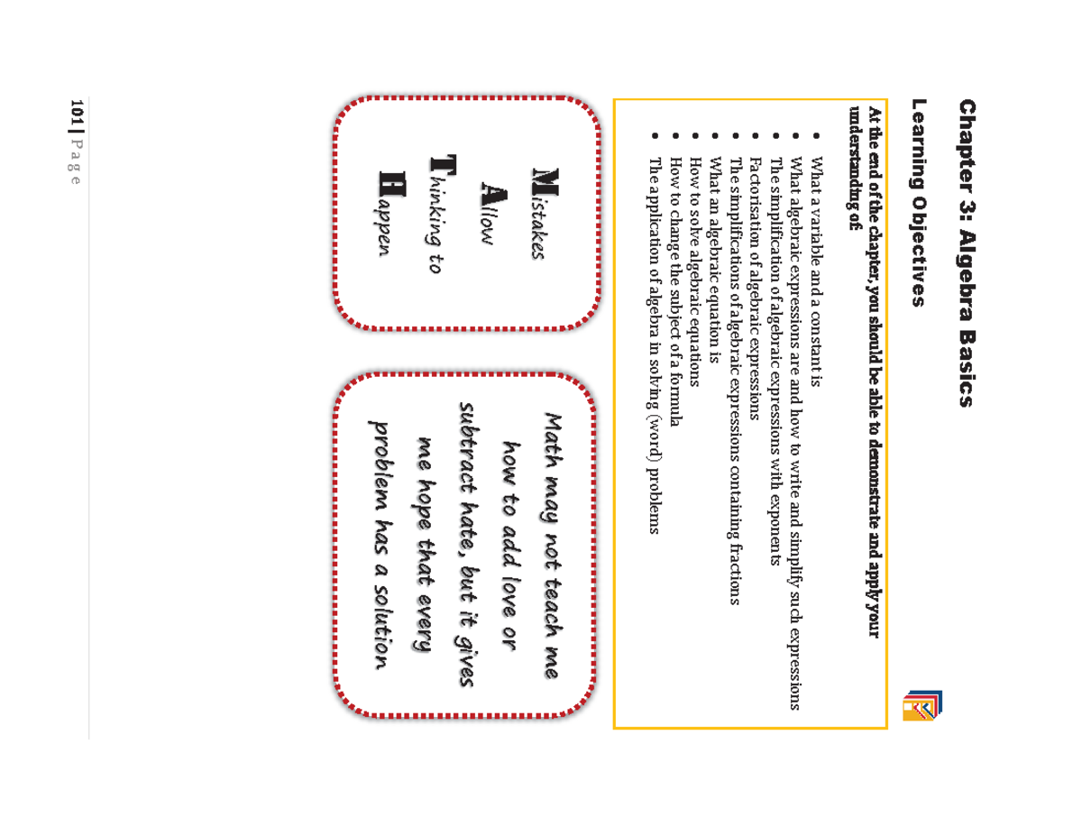 Chapter 3: Algebra Basics - Study Guide - Studocu