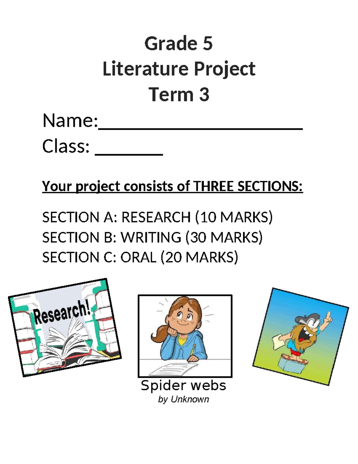 Gr 5 Literature Project: Spider Webs Research & Presentation - Studocu