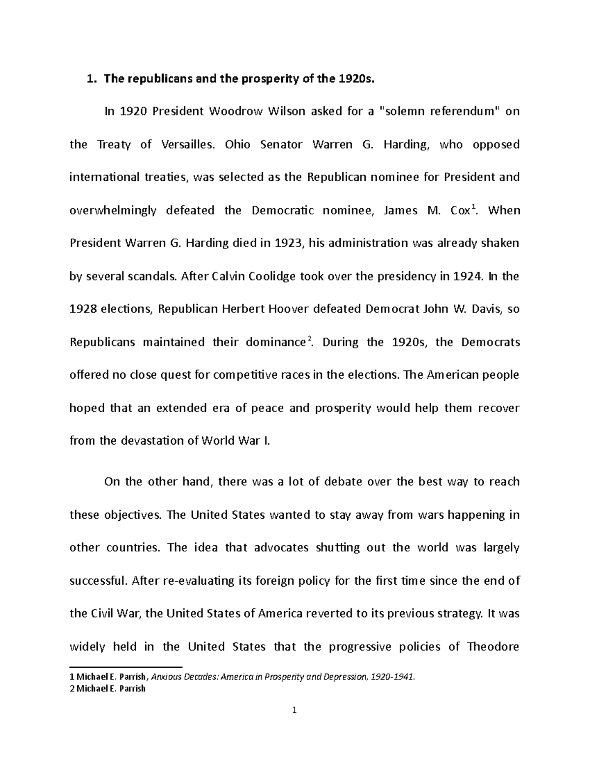 The USA in the 1920s: Prosperity, Challenges & Recovery (HIST 101 ...