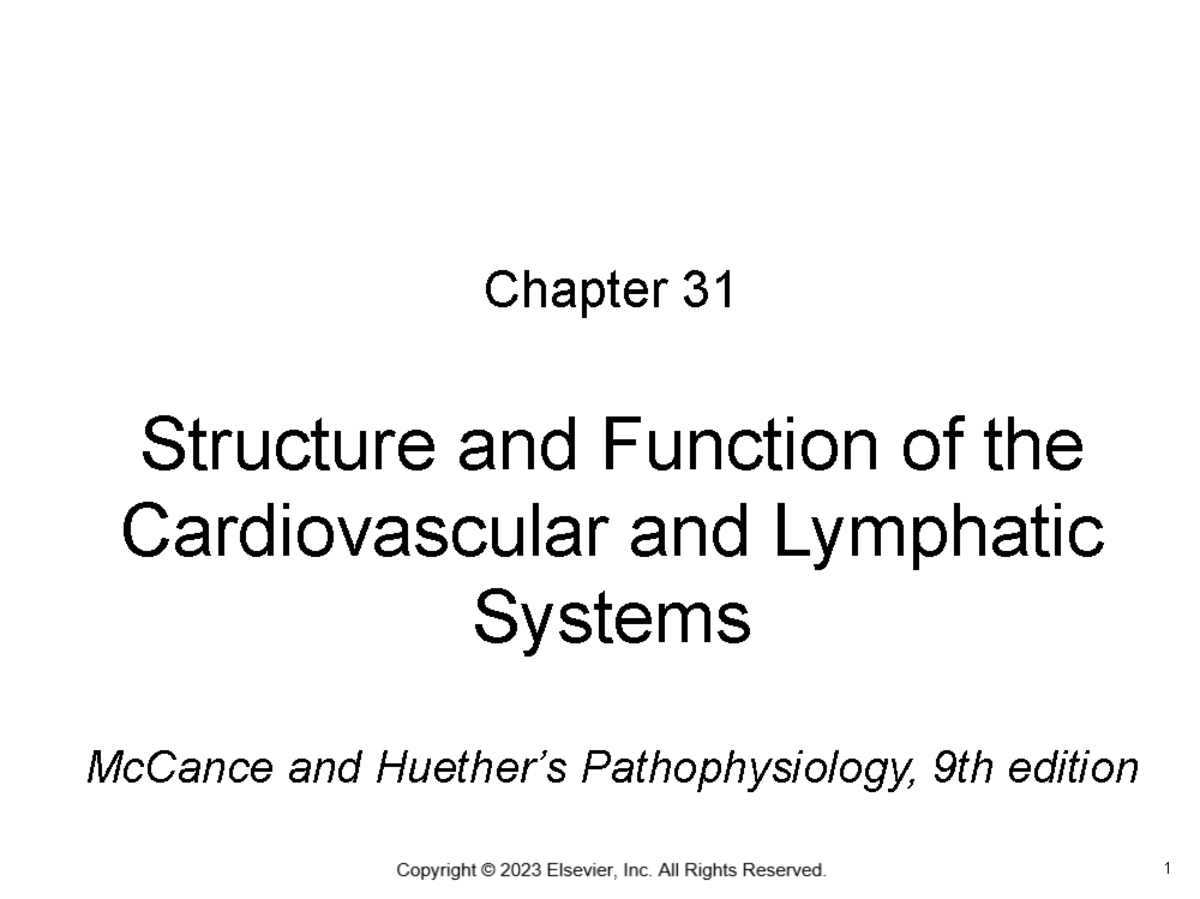 Cardiovascular & Lymphatic Systems: Structure & Function Overview - Studocu