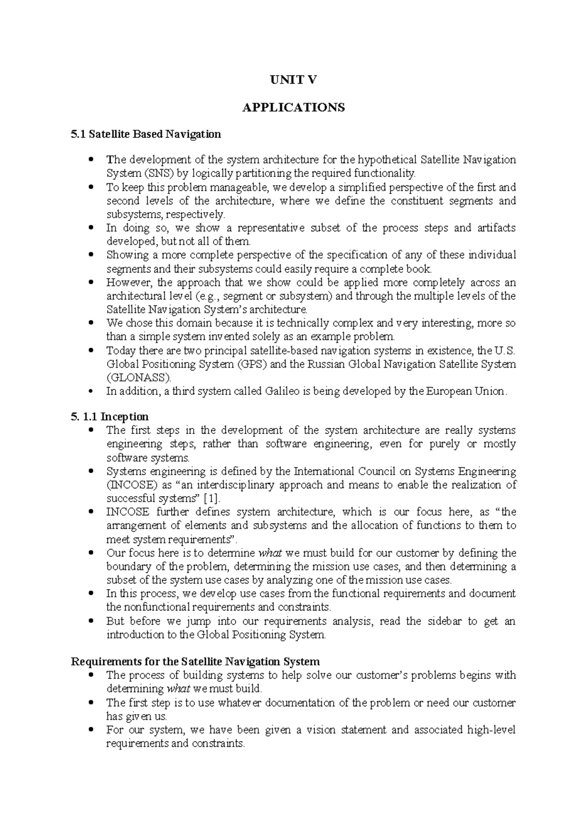 Unit-5 - Lecture notes 5 - UNIT V APPLICATIONS 5 Satellite Based ...