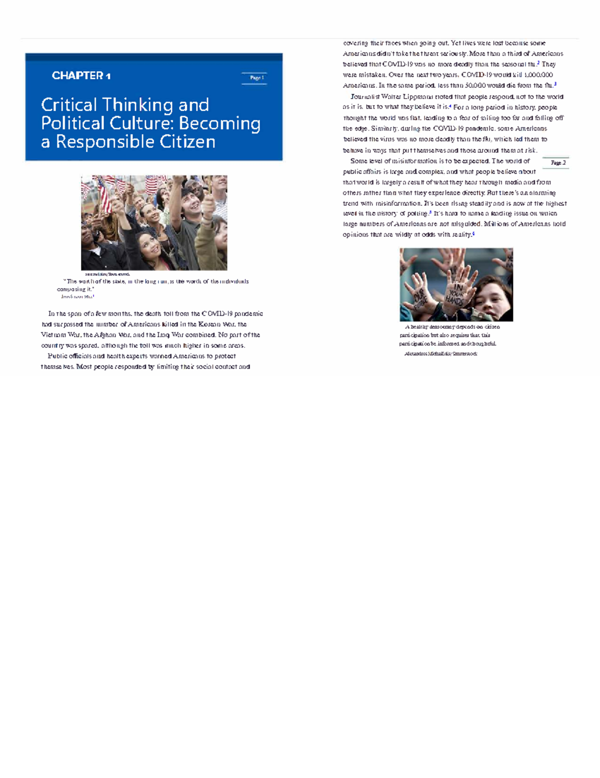 Critical Thinking and American Political Culture: Core Values Explored ...