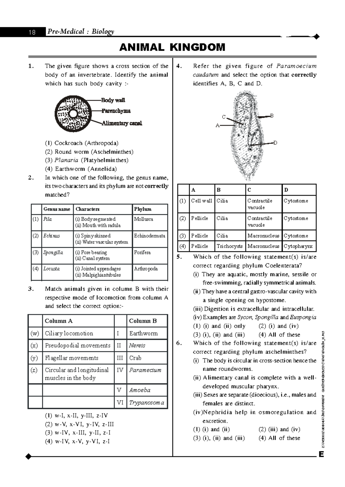 18 ALLEN : Biology Animal Kingdom Study Guide - Studocu