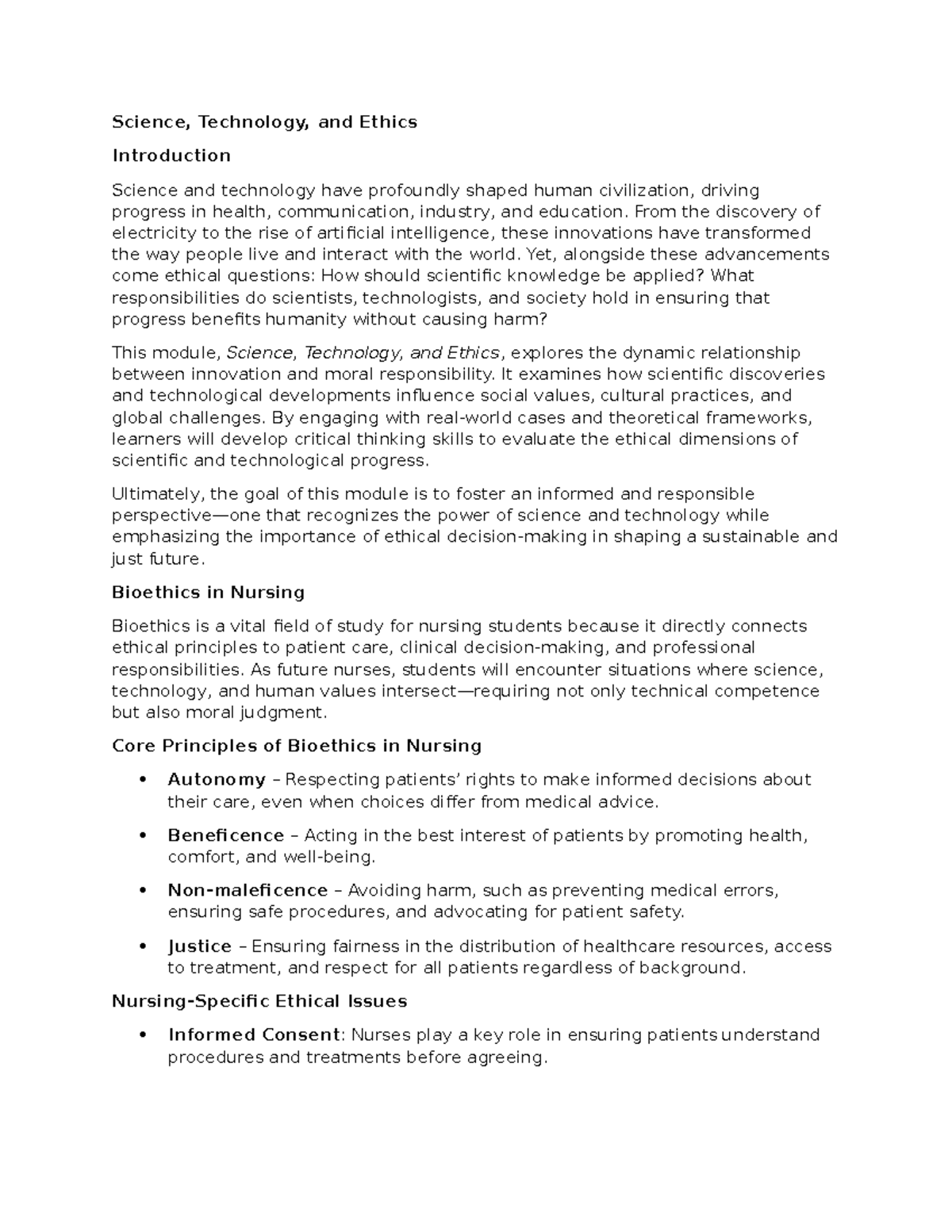 13-STS-Nursing 2 - Lesson 3: Bioethics and Data Privacy in Nursing ...
